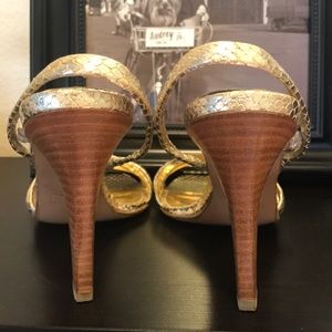 Coach | Shoes | Coach Gold Python Sandals | Poshmark